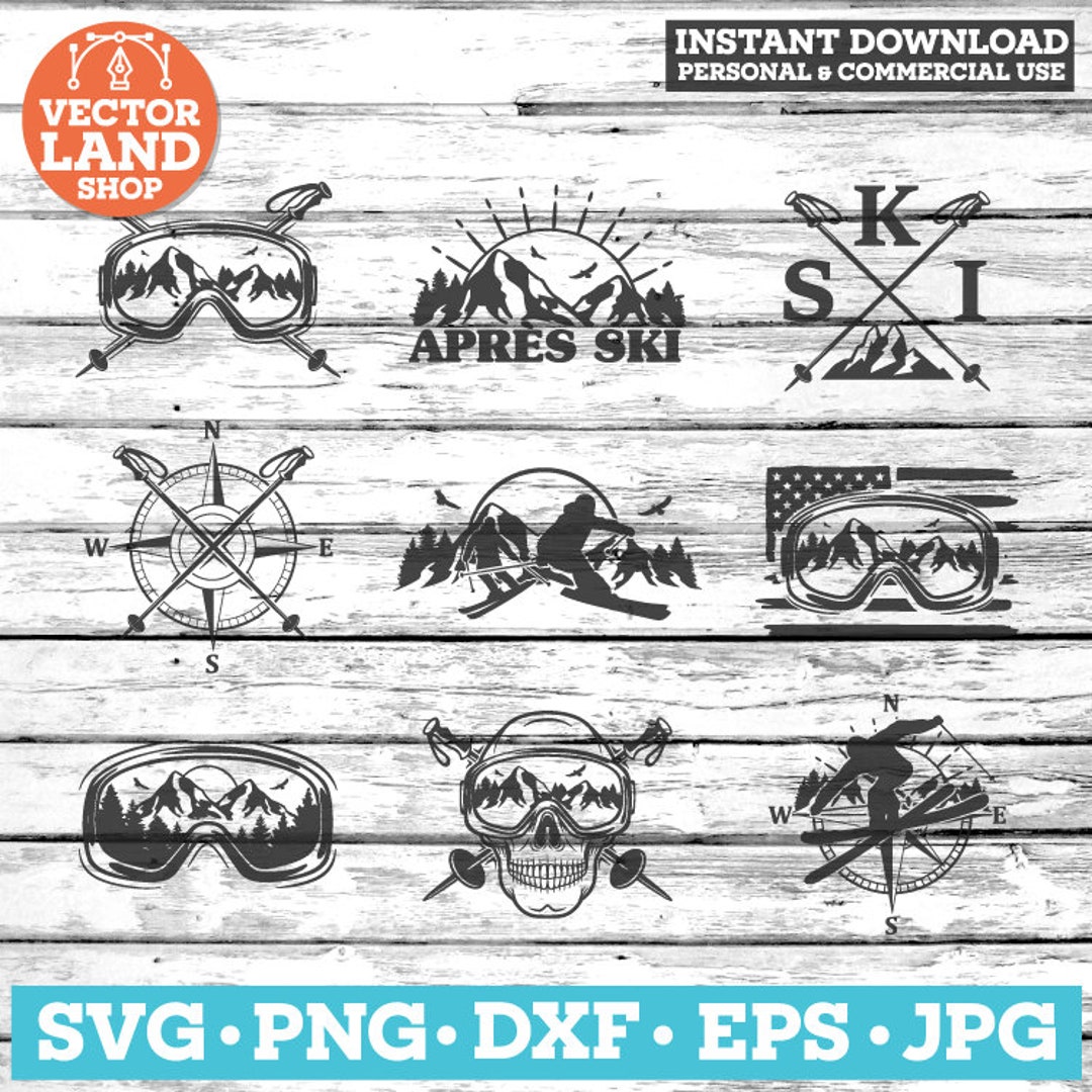 BUNDLE Ski SVG, Ski Svg, Skiing Svg, Ski Trip Svg, Ski Goggles Svg ...