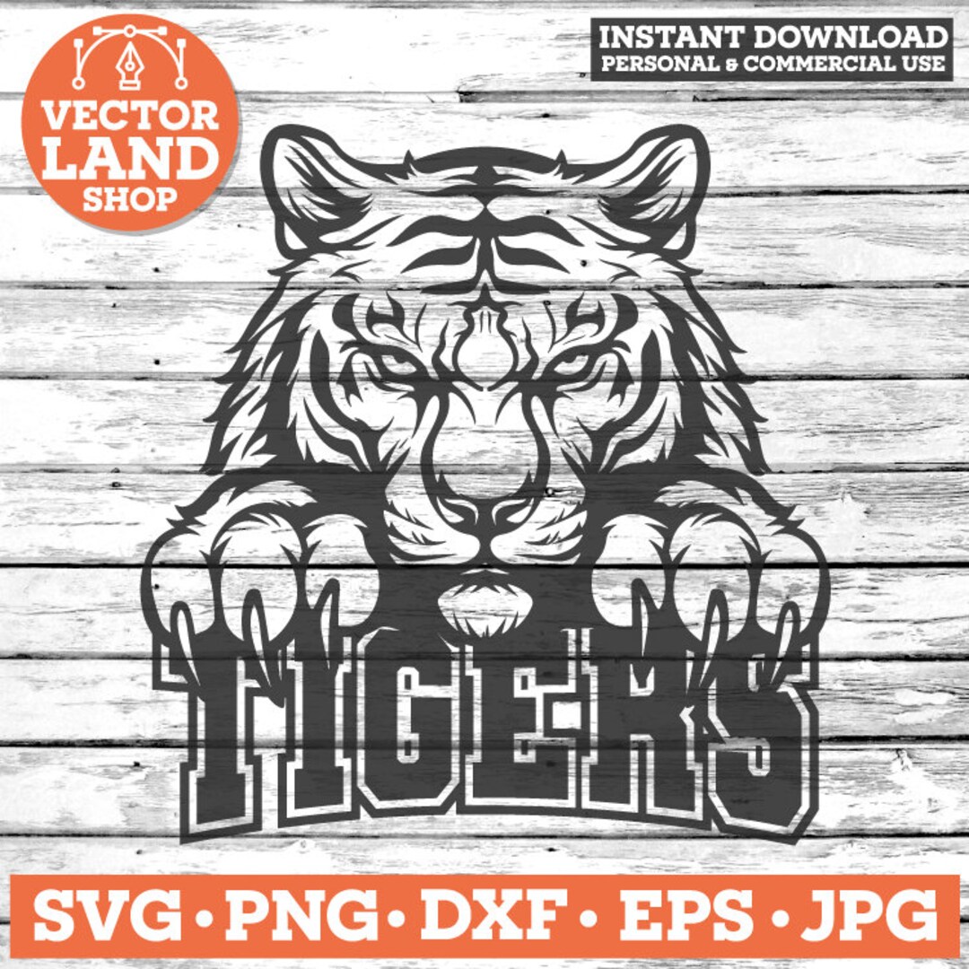 Tigers Svg, Tigers Png, School Spirit Svg, Tiger Mascot Svg, Tigers ...