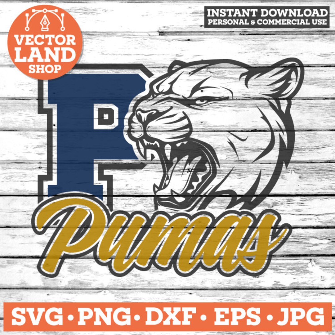 Pumas Svg, Puma Svg, Puma Png, Mascot Svg, Team Svg, Puma Logo, Team ...
