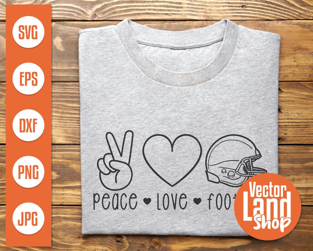 Peace Love Football Svg Football Svg Peace Sign Svg - Etsy