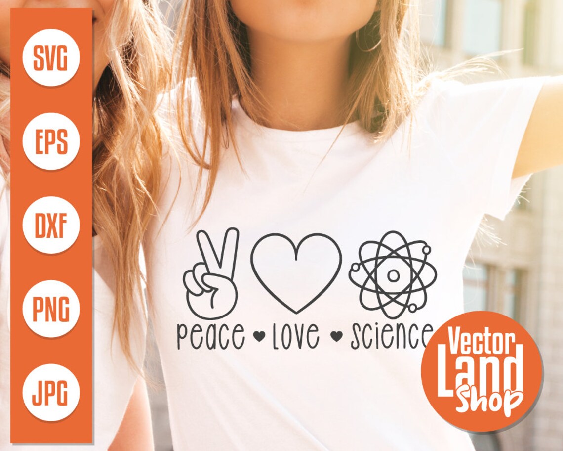 Peace Love Science Svg Sciences Svg Peace Sign Svg Peace - Etsy