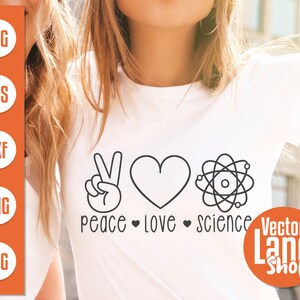 Peace Love Science Svg Sciences Svg Peace Sign Svg Peace - Etsy
