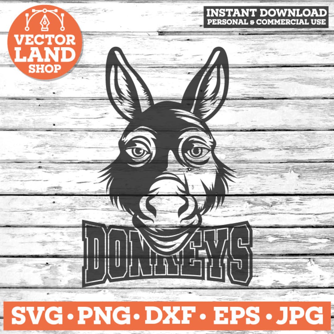 Donkeys Svg, Donkey Svg, Donkey Png, School Mascot, Donkey Mascot, Team ...