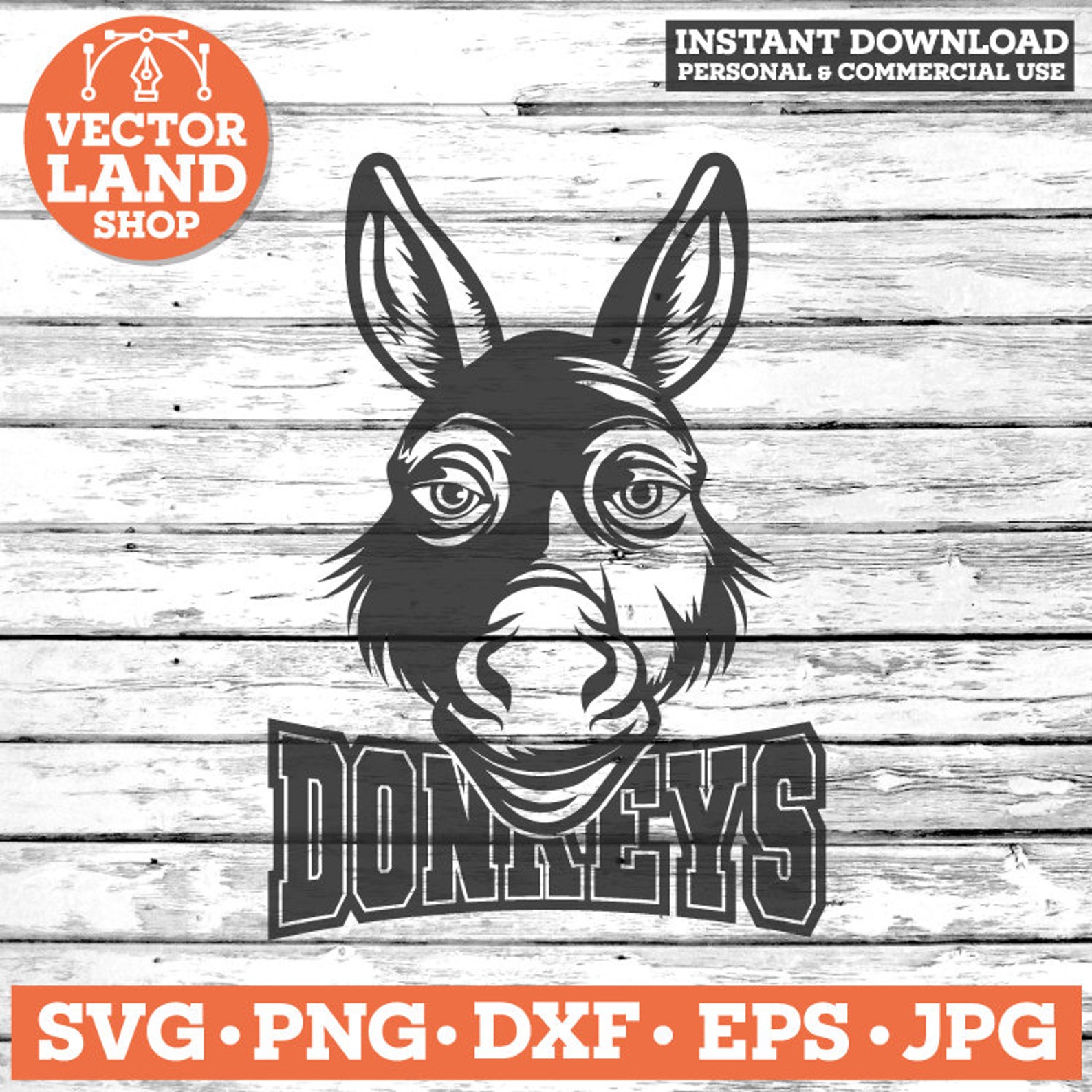 Donkeys Svg, Donkey Svg, Donkey Png, School Mascot, Donkey Mascot, Team Spirit SVG, Vector Logo ...