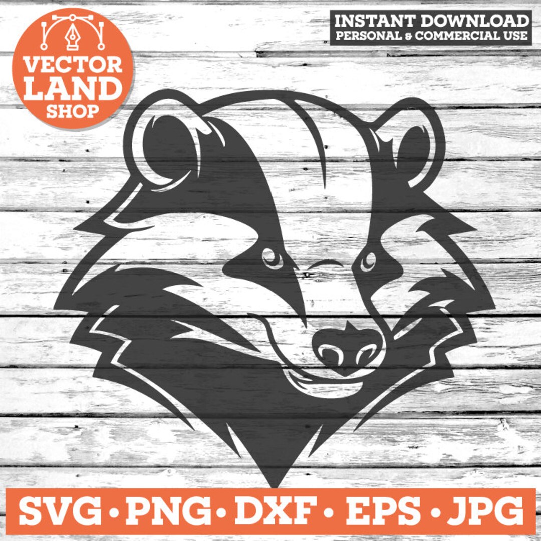 Badger Svg, Badger Head Svg, Badger Png, Badger Mascot, Badgers Svg ...