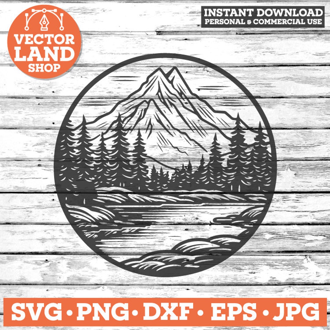 Mountain SVG, Mountain Scene Svg, Forest Svg, Adventure Svg, Travel Svg ...
