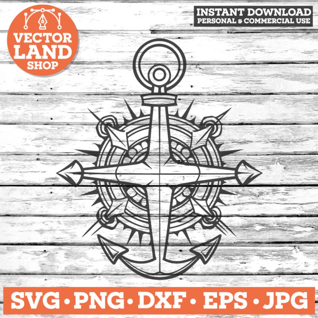 Compass SVG, Anchor Svg, Sailor Svg, Boat Svg, Travel Svg, Silhouette ...