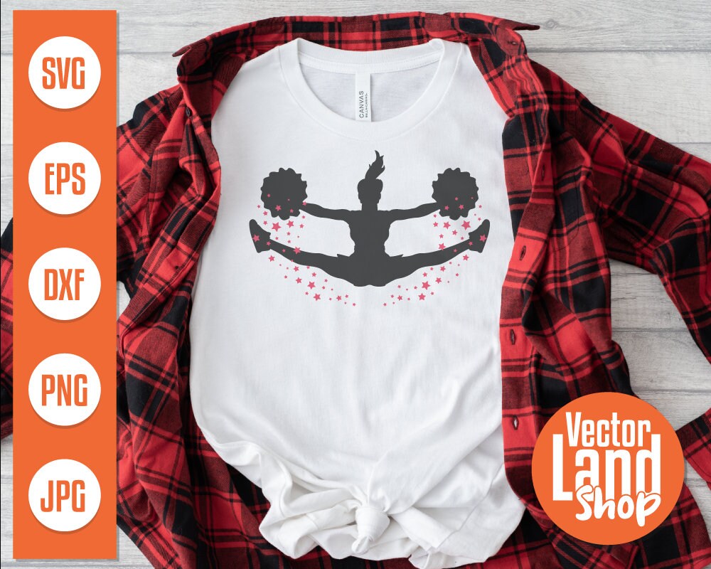 Cheerleader Svg Toe Touch Svg Cheerleading Svg Cheer Stars - Etsy