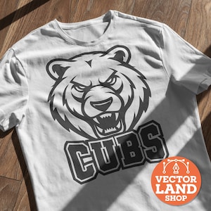 Cub Svg, Cubs Svg, Cubs Png, School Mascot, Cub Clipart, Bear Vector ...