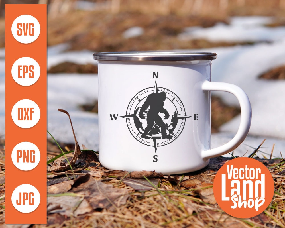 Bigfoot Svg Big Foot Svg Bigfoot Compass Svg Yeti Svg - Etsy UK
