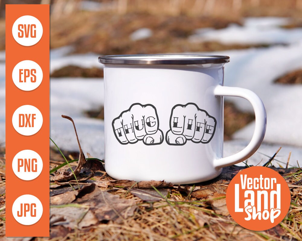 Thug Life Svg Tattooed Fist Svg Tattoo Svg Yob Knuckles - Etsy