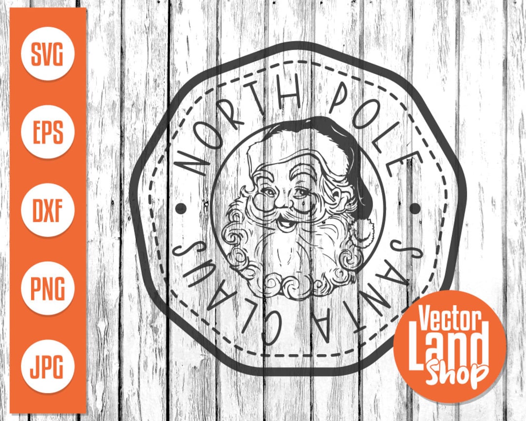 Pôle Nord SVG Timbre du Père Noël SVG Noël SVG Santa Mail - Etsy France