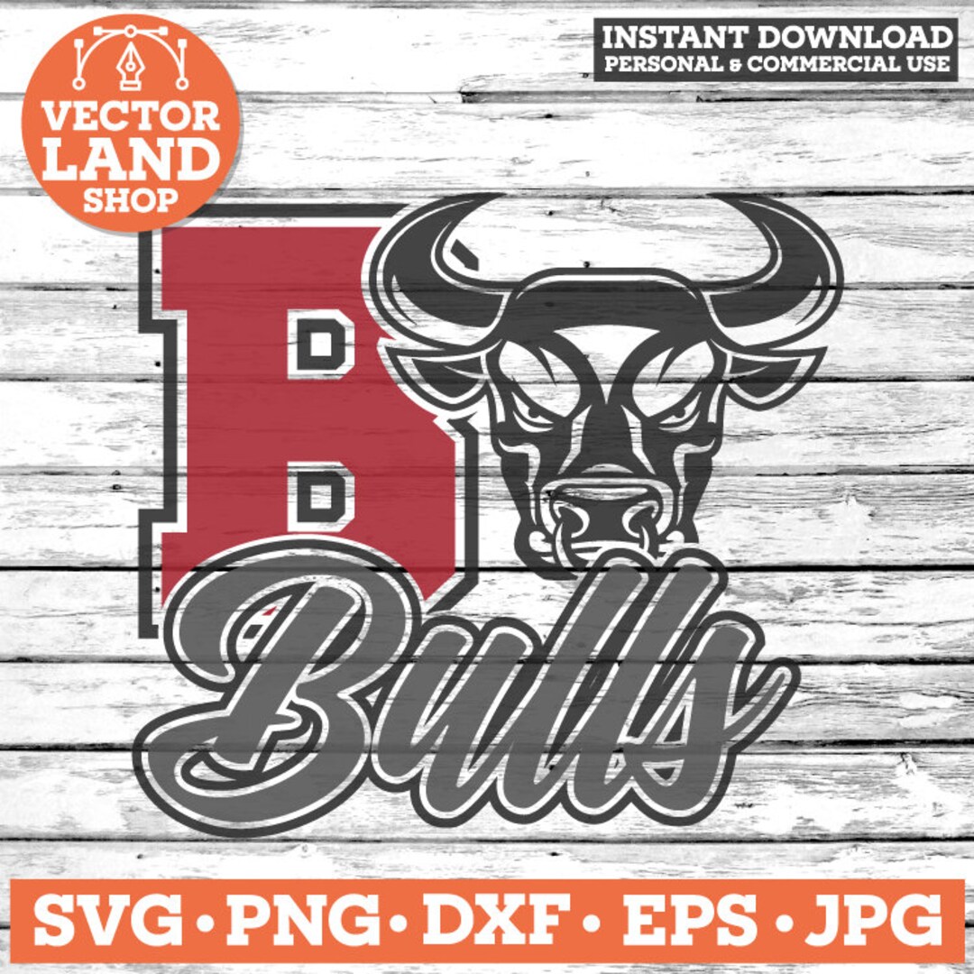 Bulls Svg, Bull Svg, Bulls Png, Mascot Svg, Team Svg, Bulls Logo, Team ...
