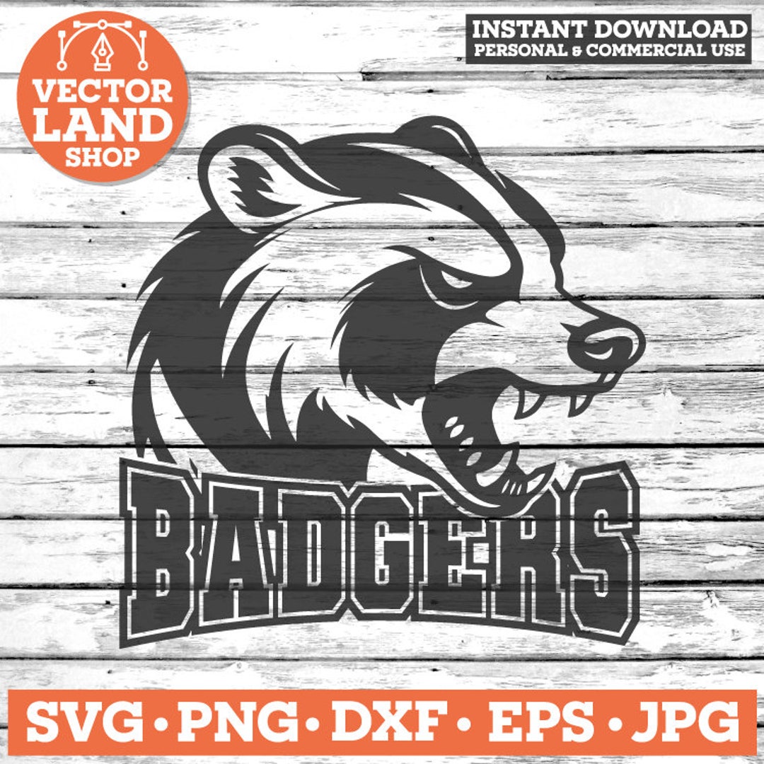 Badgers Svg, Mascot Team Svg, Team Logo, Mascot Svg, Badgers Png ...