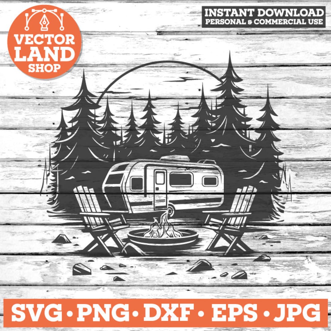 Camping SVG, Camp Fire SVG, Camping Chairs, Adirondack Chair, Rv Svg ...