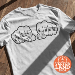 Thug Life Svg, Tattooed Fist Svg, Tattoo Svg, Yob Knuckles Svg, Thug ...