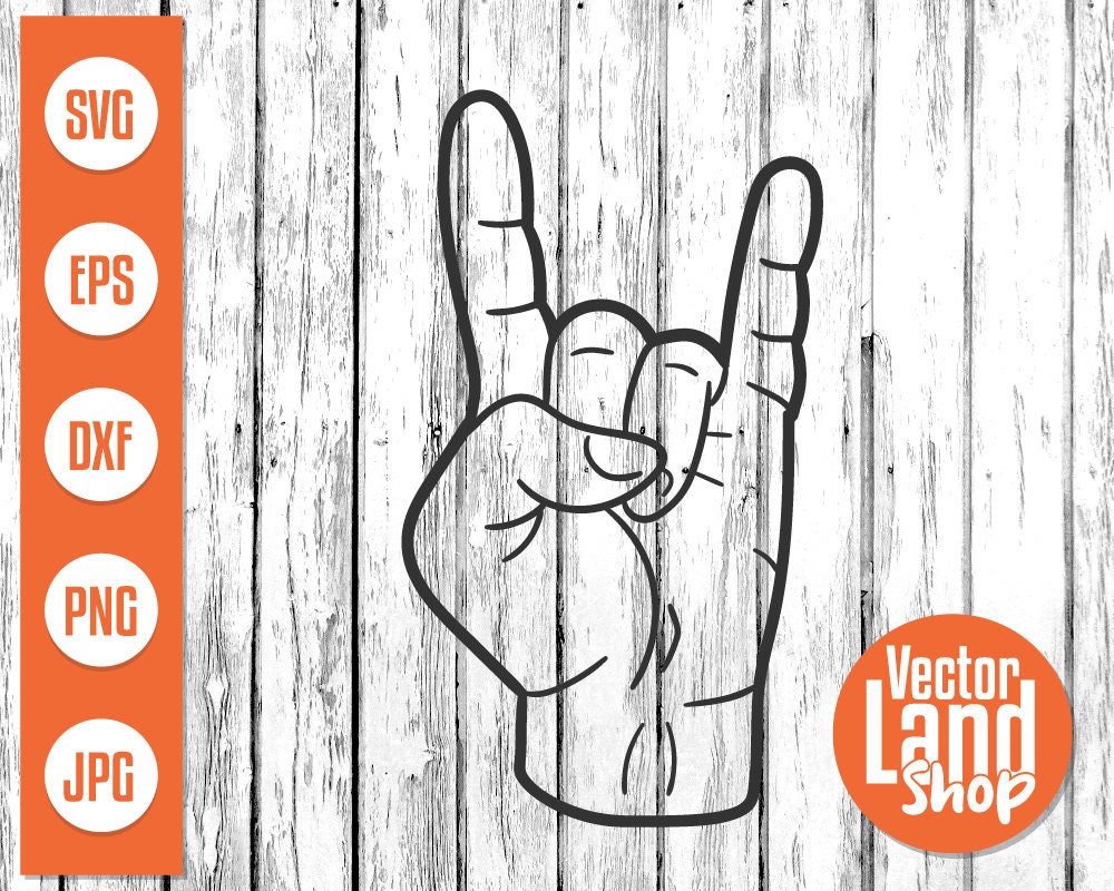 Horns Svg Rock and Roll Svg Hand Svg Rockin Svg Rock Sign - Etsy