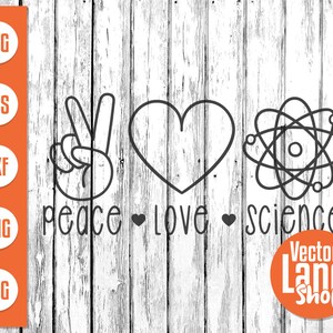 Peace Love Science Svg Sciences Svg Peace Sign Svg Peace - Etsy