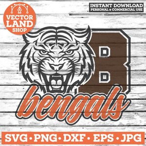 Bengals Svg, Bengal Svg, Bengals Png, Mascot Svg, Team Svg, Bengals ...
