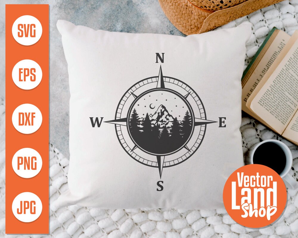 BUNDLE Compass SVG Mountain Scene Svg Forest Svg Adventure - Etsy