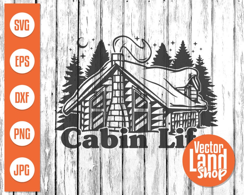 Cabin SVG Forest Scene Cabinet in Lake on Filing Cabinet - Etsy