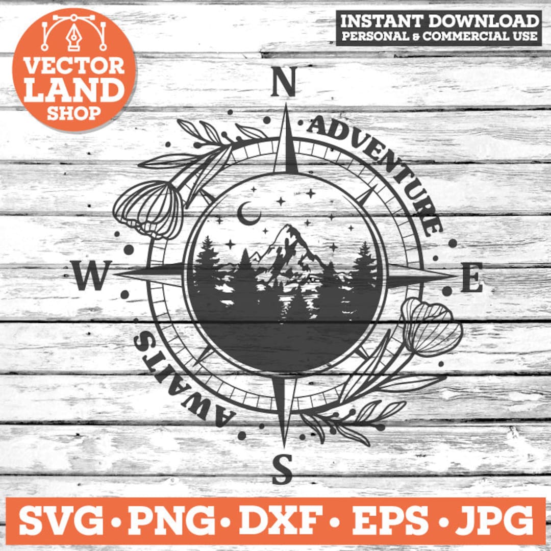 Compass SVG, Mountain Svg, Nature Svg, Adventure Svg, Travel Svg ...