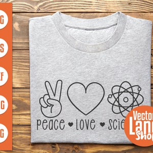 Peace Love Science Svg Sciences Svg Peace Sign Svg Peace - Etsy