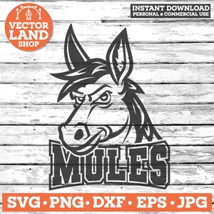 Mules Svg, Mule Svg, Mascot Svg, School Spirit, High School, Vector ...