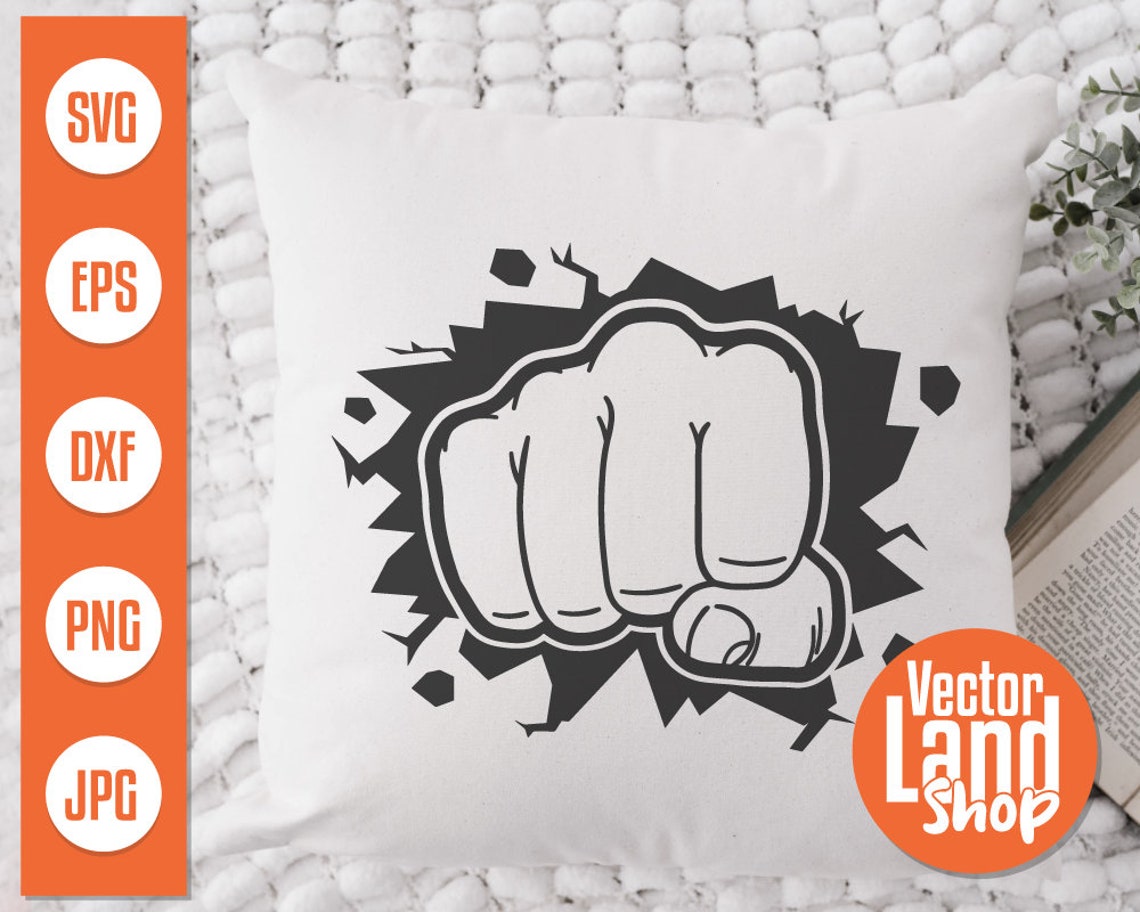 Punch Svg Fist Svg Hand Svg Attack Svg Fighter Svg MMA | Etsy