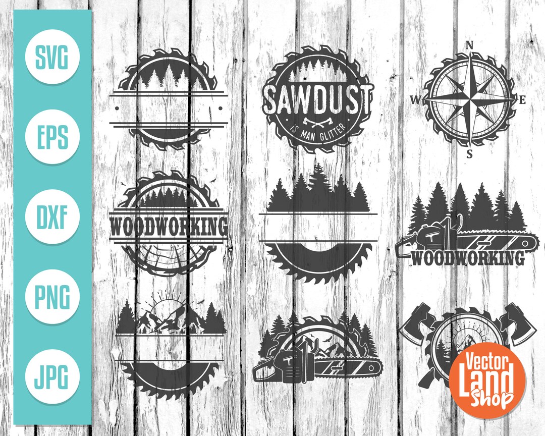 BUNDLE Saw Blade SVG Woodworking Logo Woodworking Svg - Etsy