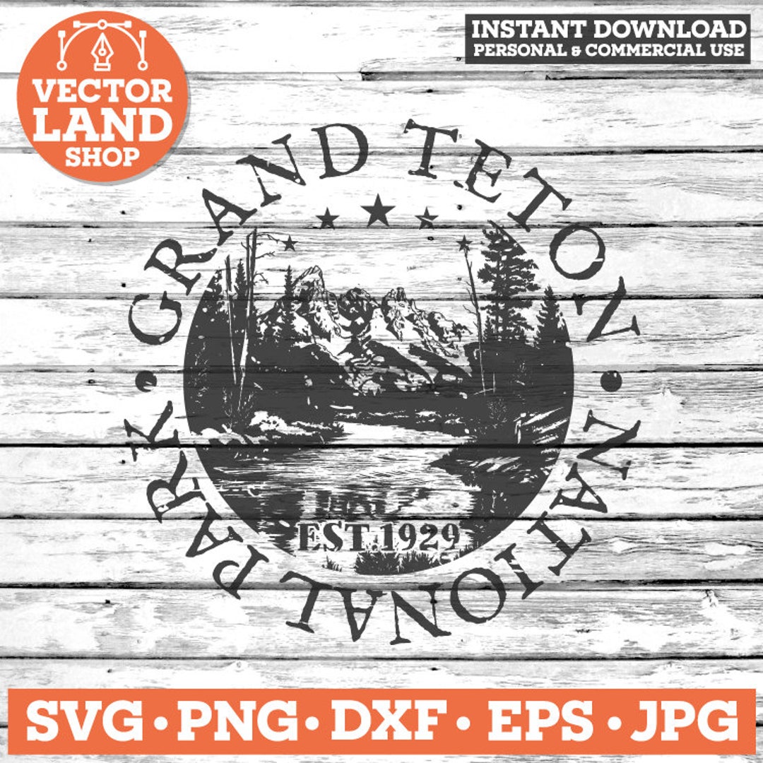 Grand Teton Svg, National Park Svg, Wyoming Svg, National Parks ...