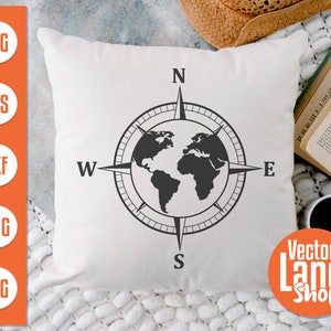 Compass SVG World Map Svg Travel Svg Adventure Svg Summer - Etsy