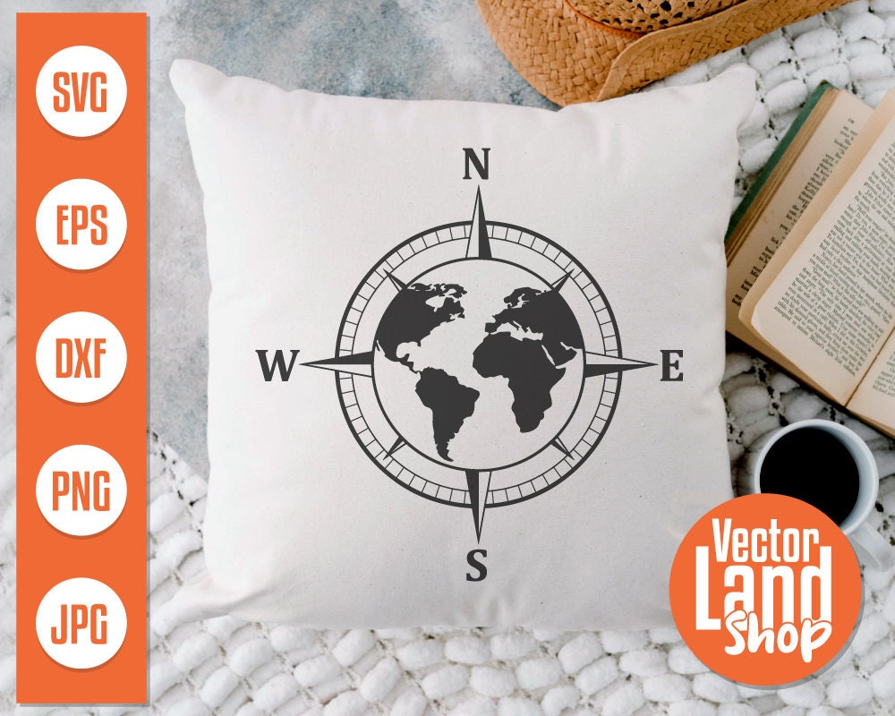 Compass SVG World Map Svg Travel Svg Adventure Svg Summer - Etsy