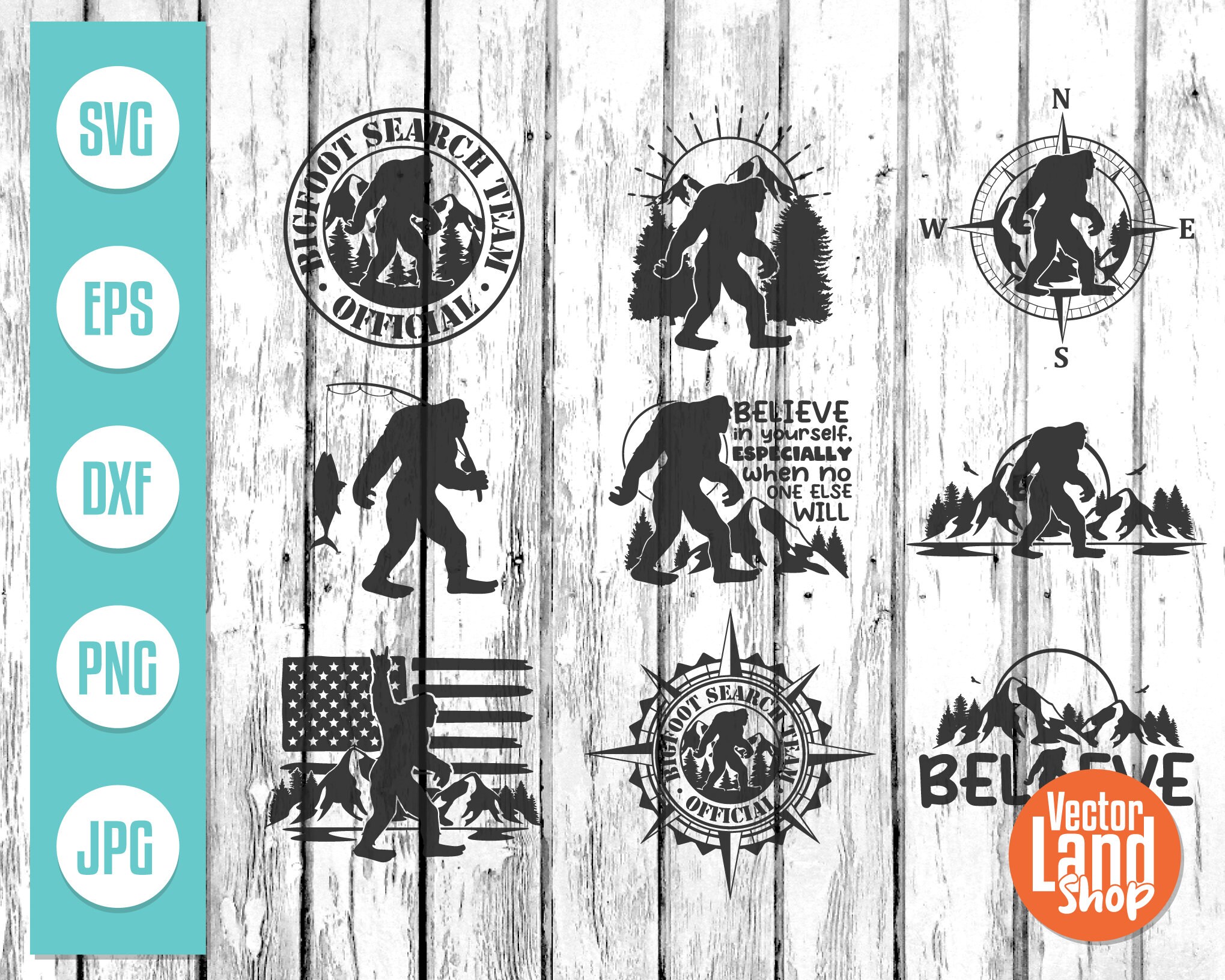 BUNDLE Bigfoot Bigfoot Svg Big Foot Svg Bigfoot Compass - Etsy México