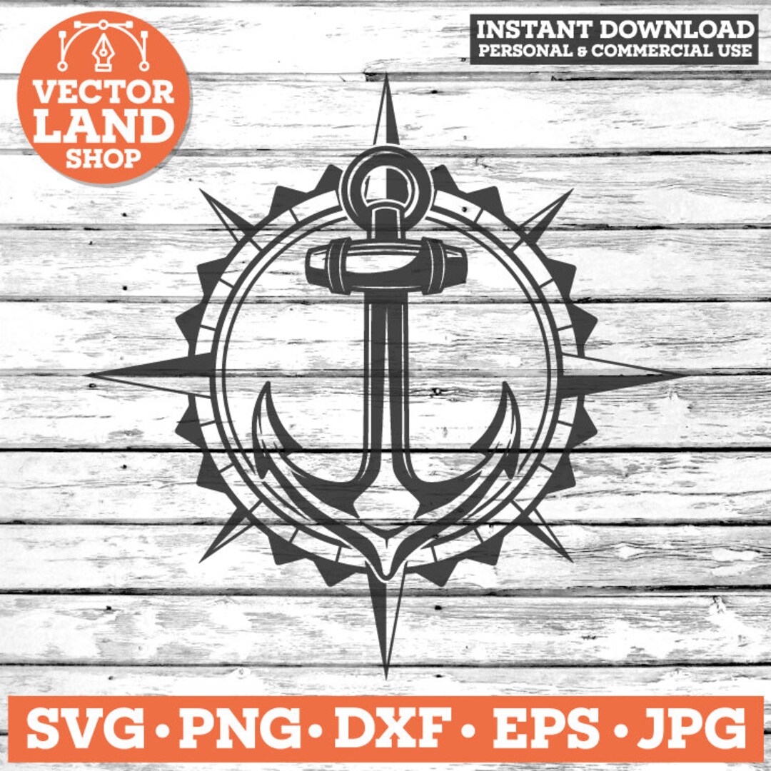 Compass SVG, Anchor Svg, Sailor Svg, Boat Svg, Travel Svg, Silhouette ...