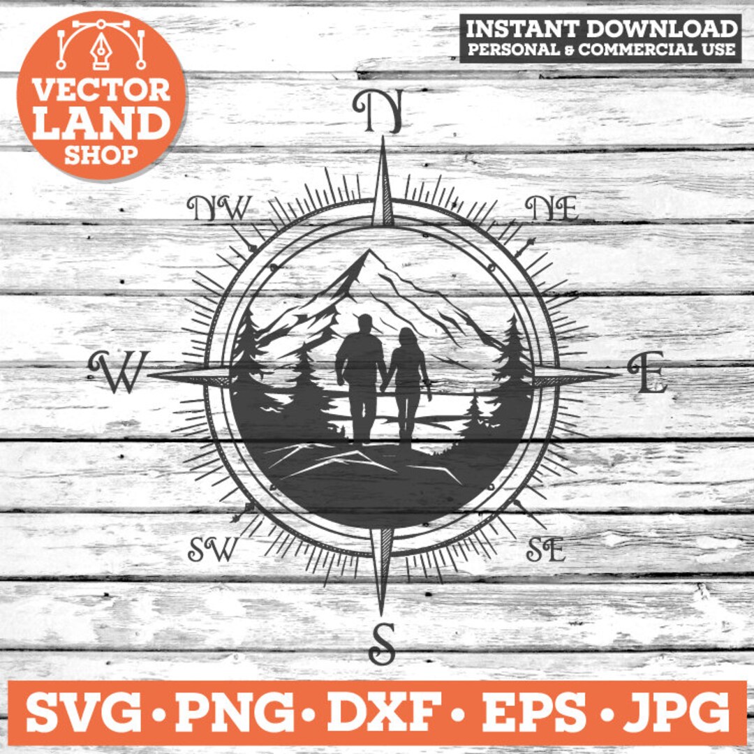 Compass SVG, Compass Mountain Svg, Outdoors Svg, Forest Svg, Adventure ...