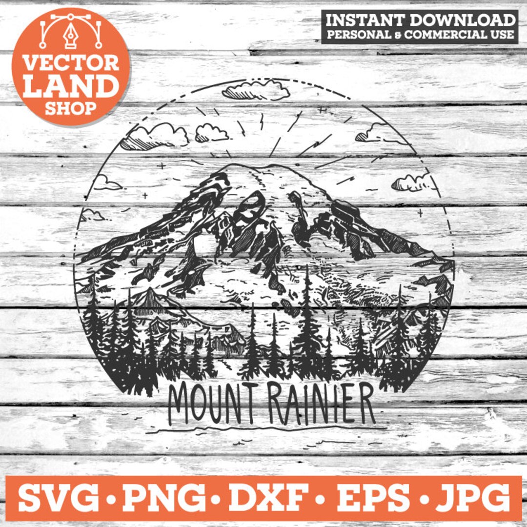 Mount Rainier Svg, National Park Svg, Washington Svg, National Park ...