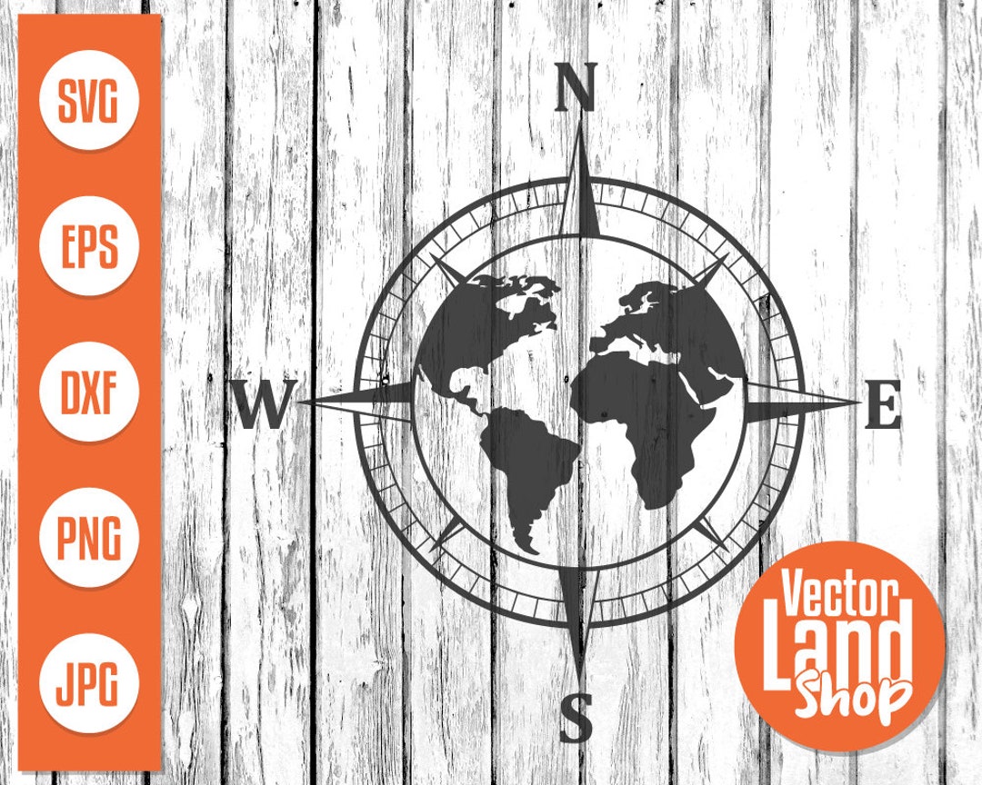Compass SVG World Map Svg Travel Svg Adventure Svg Summer - Etsy