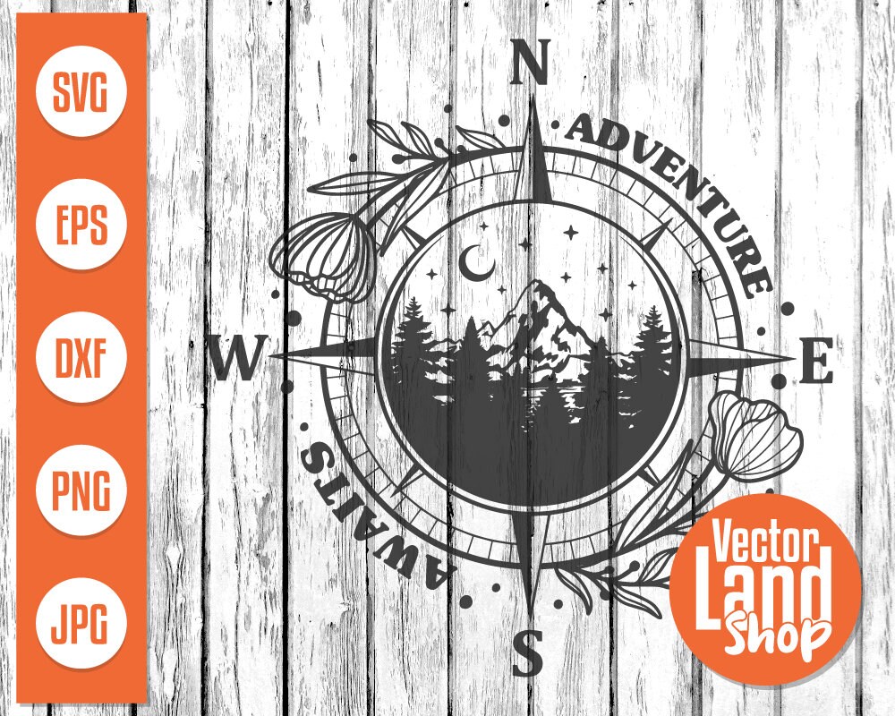 Compass SVG Mountain Svg Nature Svg Adventure Svg Travel - Etsy Australia