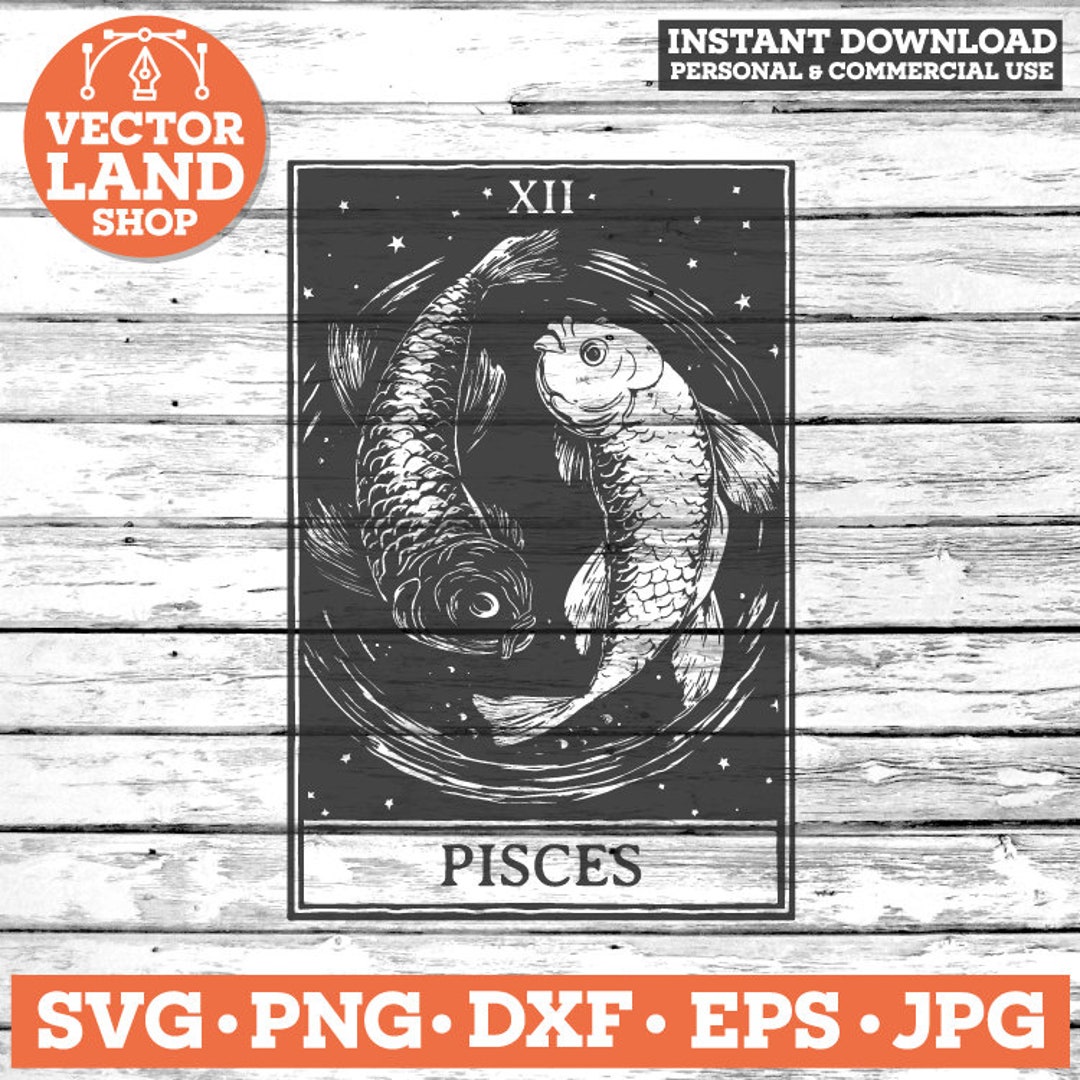 Pisces Svg, Zodiac Svg, Pisces Png, Horoscope Svg, Zodiac Cards Svg ...