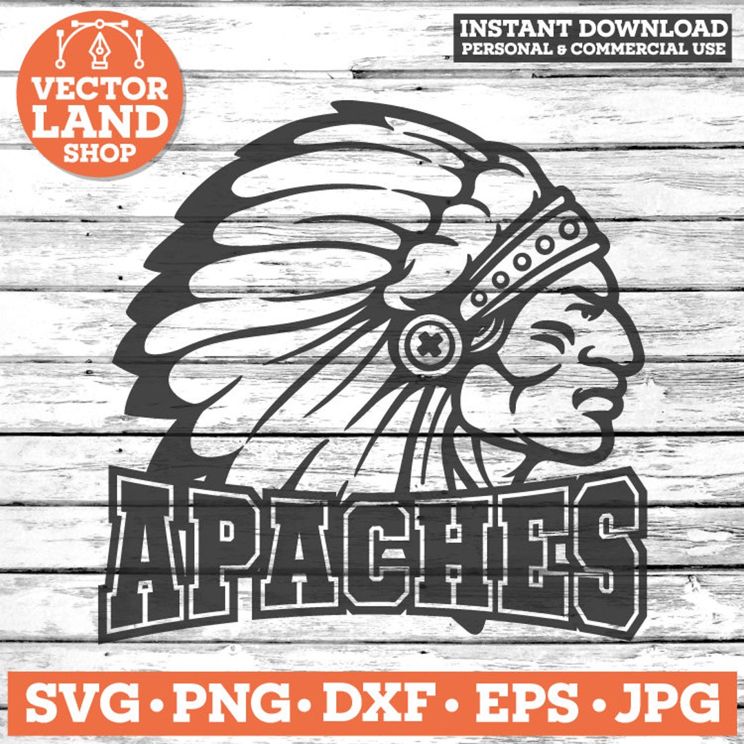 Apaches Svg, Apache Svg, Apaches Png, School Mascot, Indian Clipart ...