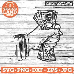 Hand Dollar Svg, Dollar Svg, Vintage Hand Svg, Dollar Bill Svg, Antique ...