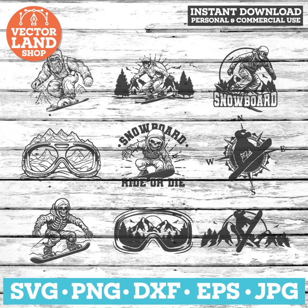 BUNDLE Snowboard SVG, Ski Svg, Snowboarding Svg, Snowboarder Svg, Ski ...