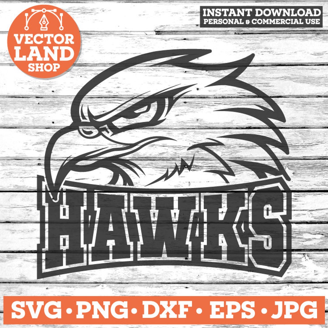 Hawks Svg, Falcon Svg, Hawk Png, Hawk Head, Mascot Svg, Hawks Clipart ...