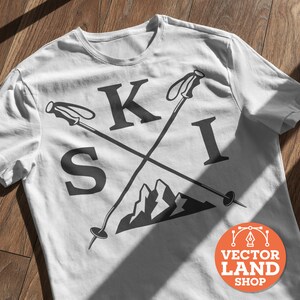 Ski Cross Svg, Winter Svg, Skiing Svg, Ski Logotype Svg, Mountain Scene ...