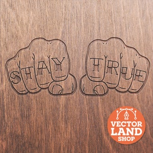 Stay True Svg, Tattooed Fist Svg, Tattoo Svg, Inspirational Svg, Tattoo ...