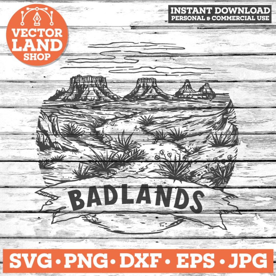 Badlands Svg, National Park Svg, South Dakota Svg, National Park Sign ...