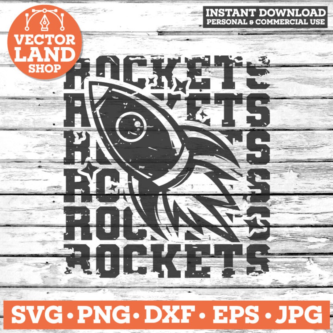 Rockets Svg, Rocket Svg, Rockets Png, Rocket Mascot, Mascot Svg ...