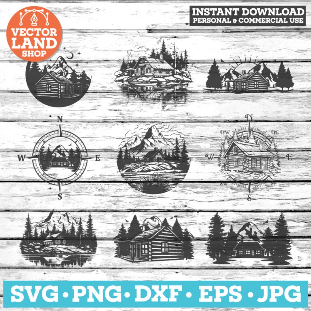 BUNDLE Cabin SVG, Filing Cabinet, Mountain Cabin, Log Cabin Svg, Lodge ...
