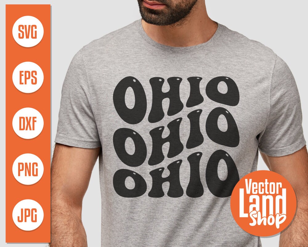 Wavy Ohio Ohio Svg Retro Ohio Ohio Clipart Cleveland Svg - Etsy